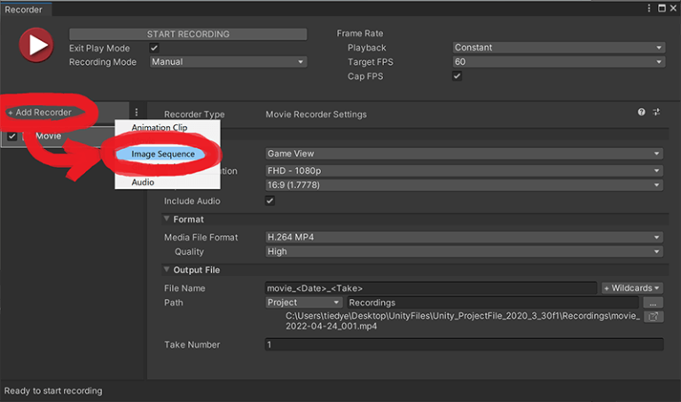 【Unity・初心者向け】Unity Recorder の使い方